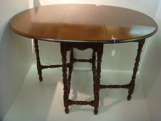Walnut Stained Cherry Gate Leg Table