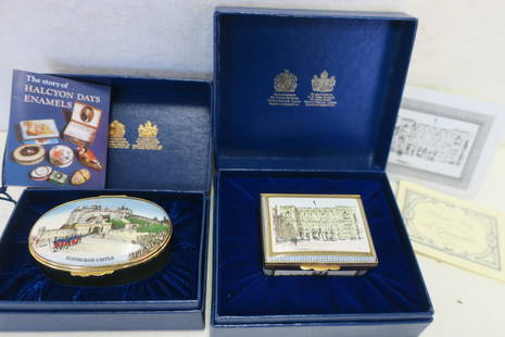 Two Limited Edition Halcyon Days Enamel Boxes: