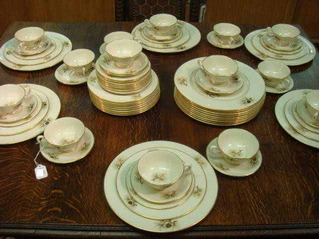 7: Sixty Eight Piece LENOX Pine Pattern Dinnerware: