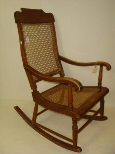 Maple Rocking Chair With Caned Seat And Back
