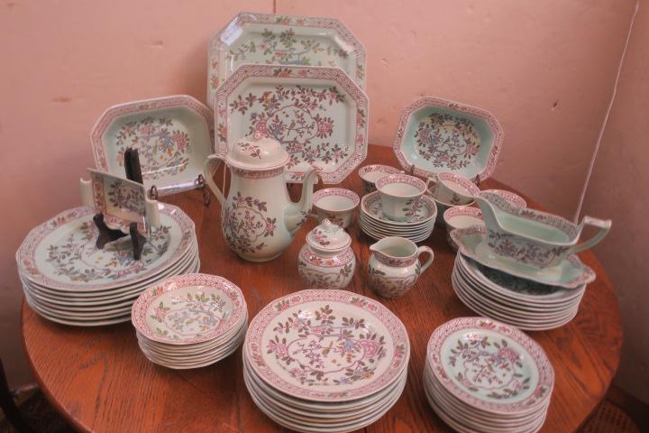 Adams Calyx Ware "singapore Bird" Dinnerware, 65 Pcs: