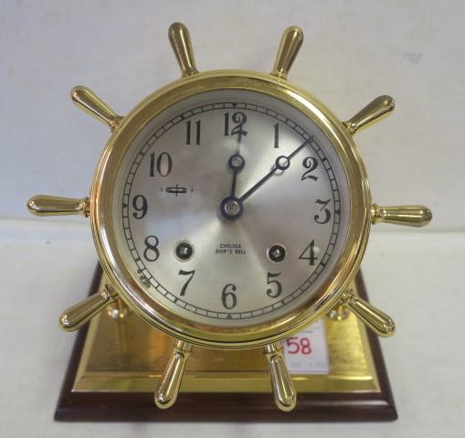 CHELSEA Brass Ships Bell and Clock With Key on Stand: (#0058) on Jan 01 ...