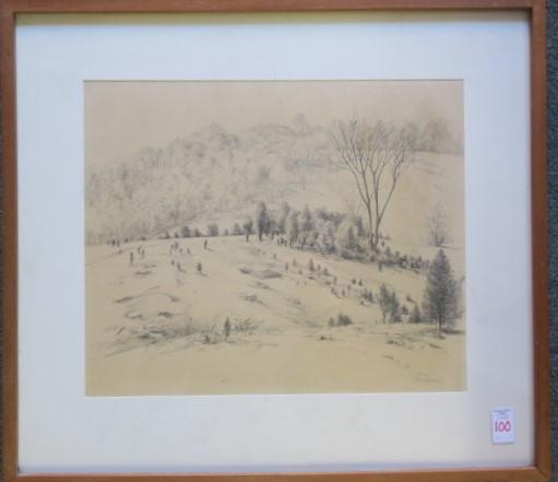 BEN BERNS Graphite on Paper Bozeman Montana Landscape: (#0100) on Jan ...