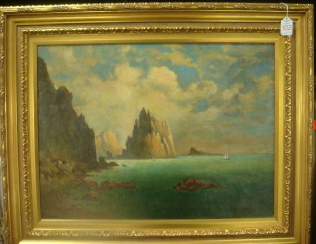 Signed George Loring Brown "capri" Oil On Canvas