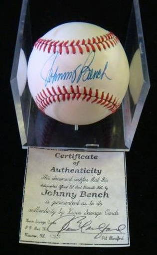 Johnny Bench Signed Baseball, In Baseball Hall Of