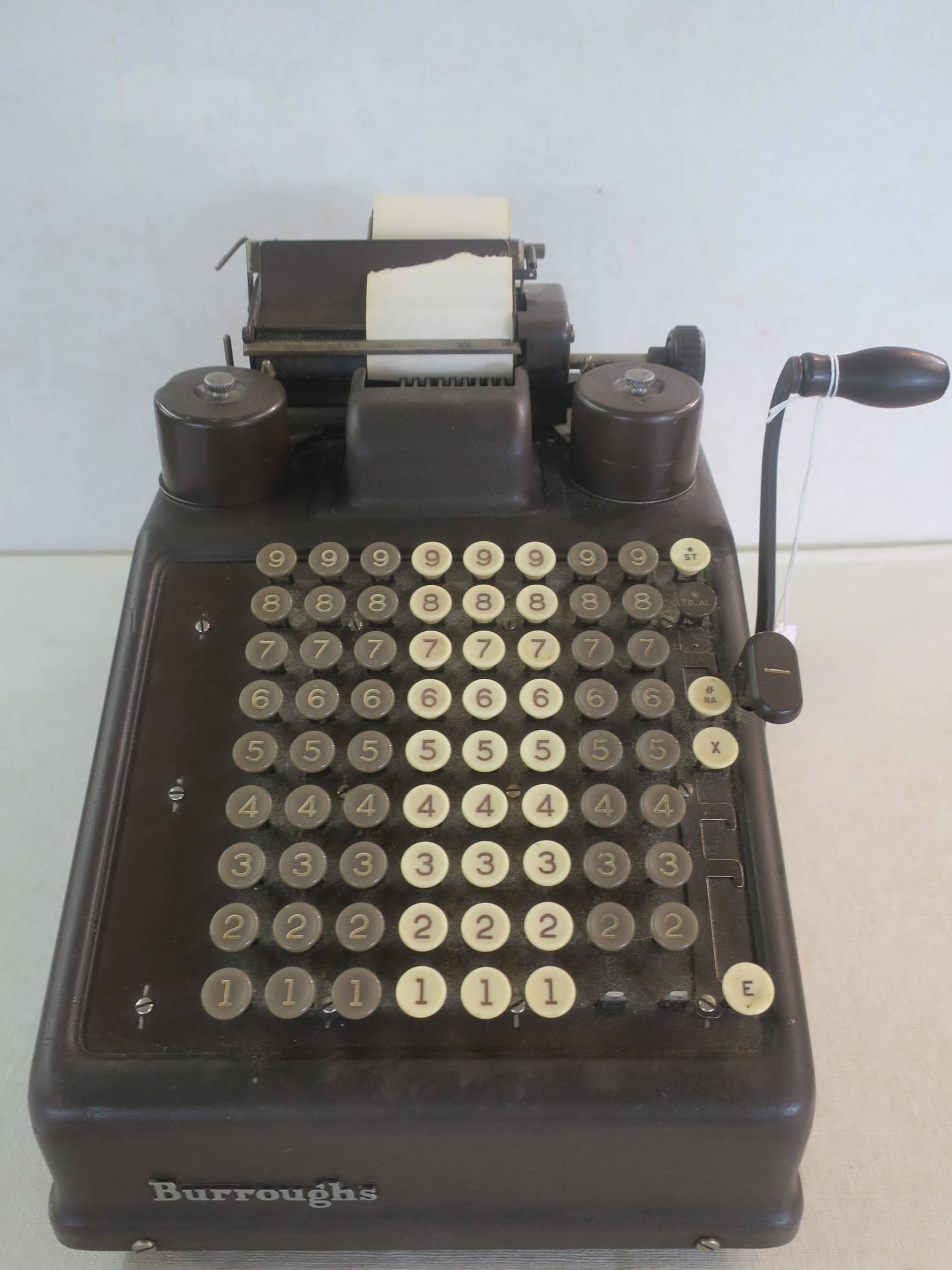 Antique Burroughs Hand Crank Adding Machine 889177: Auction