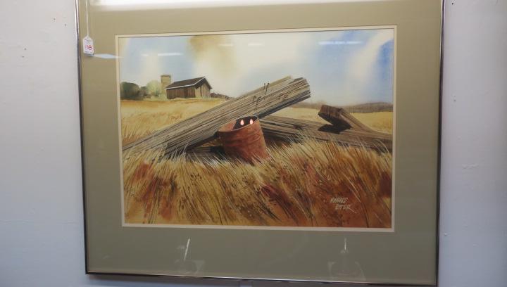 Howard Etter (1934- ) Signed Watercolor Landscape: Auction