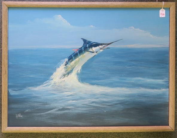 Wayne Fulcher Blue Marlin Acrylic On Board: