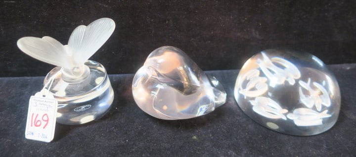 Three French Crystal Paperweights: Auction