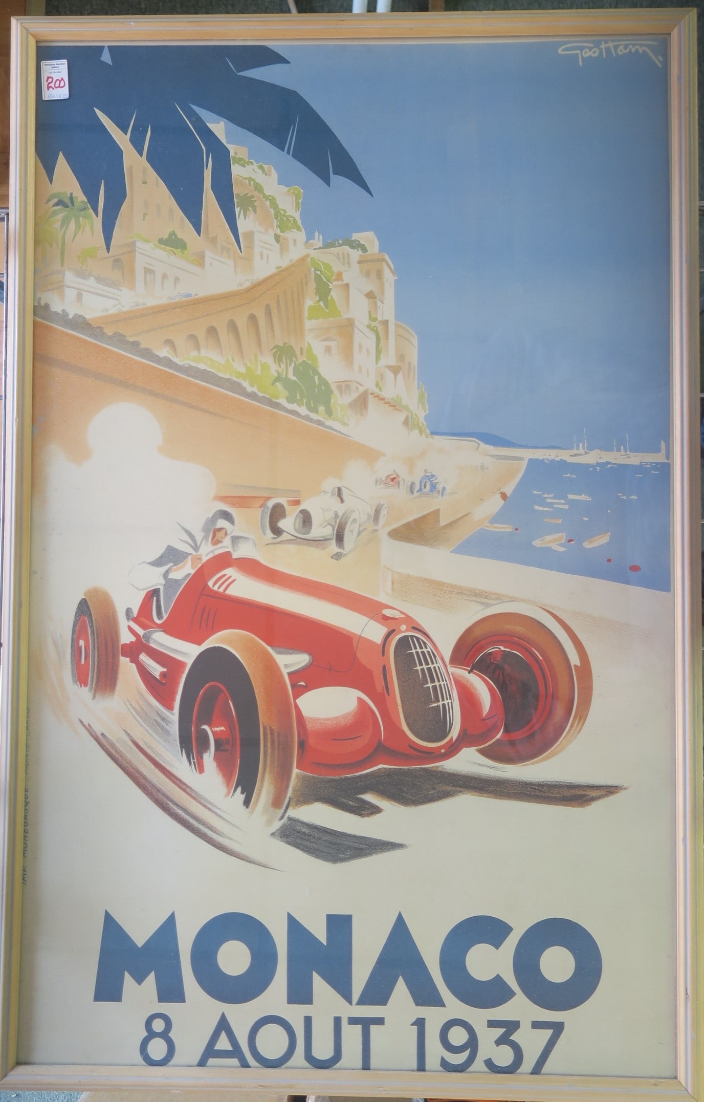 George Hamel 1937 Monaco Grand Prix Poster: Auction