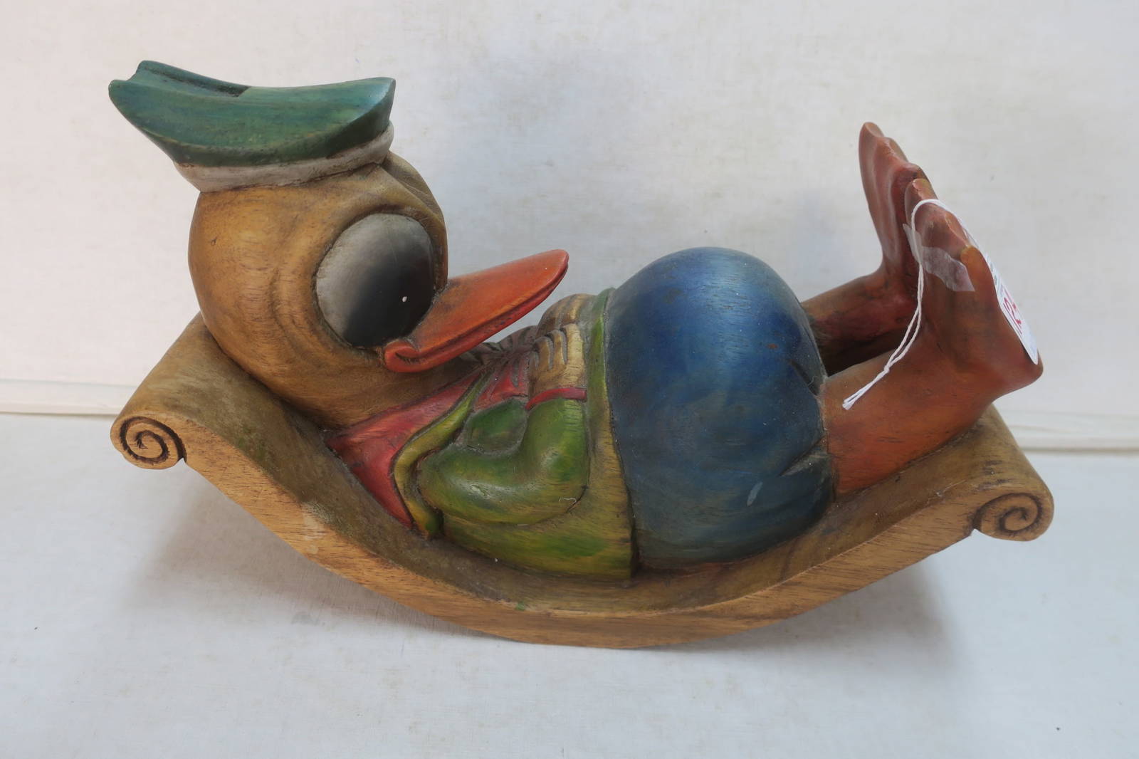 Hand Carved Wooden Donald Duck Rocker: Auction