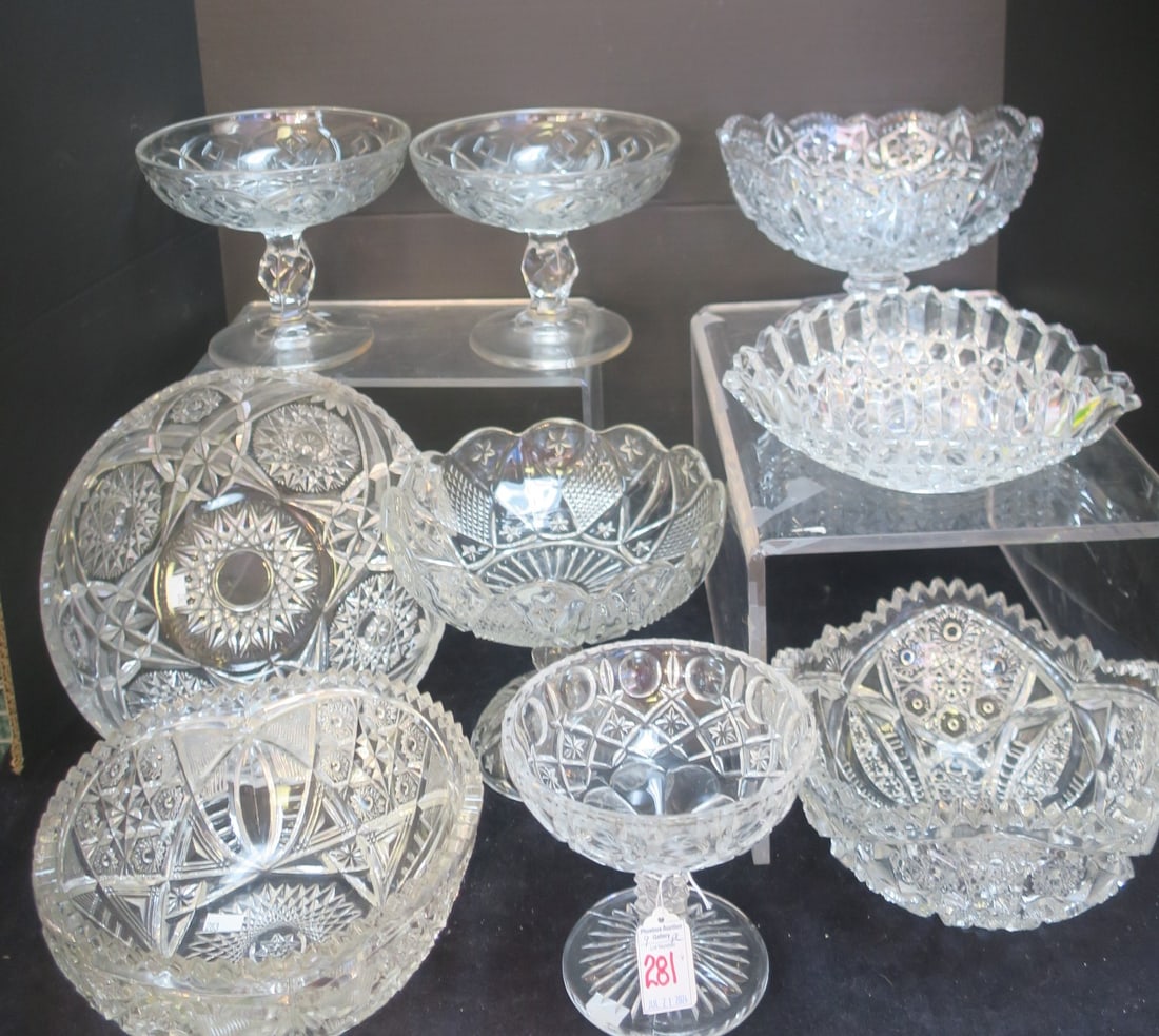 Collection Of 10 Eapg Bowl And Compotes: Auction