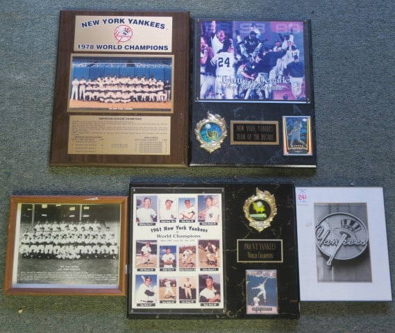 Five New York Yankees Championship Plaques & Photos: