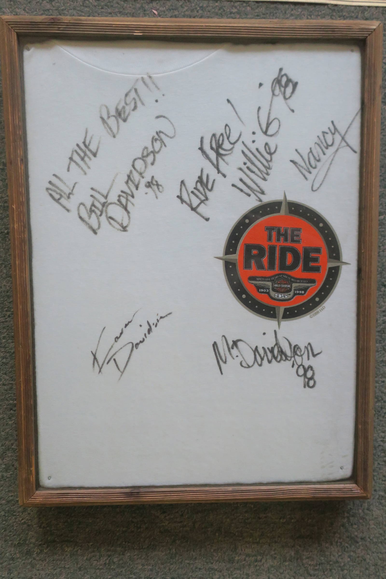 Autographed Harley Davidson T-shirt Auction