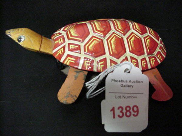 Tin Litho Japanese Wind Up Turtle
