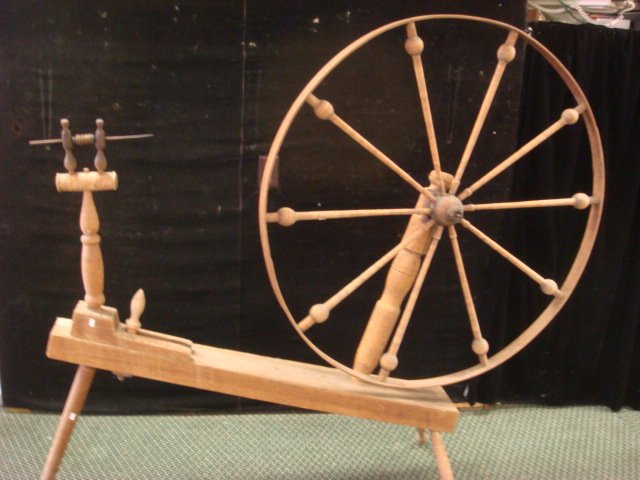 Antique 10 Spoke Handmade Primitive Spinning Wheel: