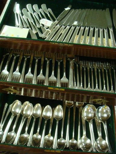 Heirloom Damask Rose Sterling Silver Flatware, 108 Pc: