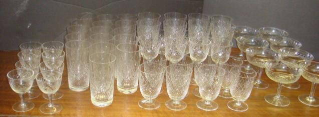 German Lead Crystal Glassware Ca 1940's 50's.