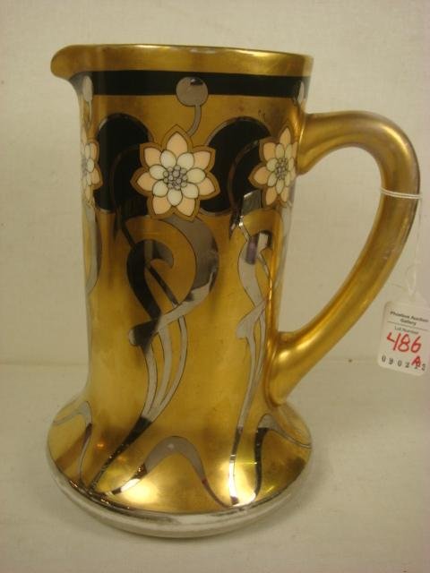 Art Nouveau PICKARD CHINA Artist Signed Pitcher: