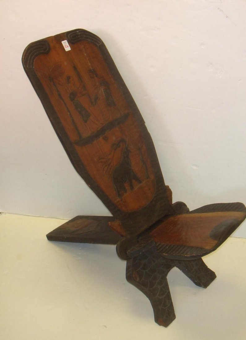 Carved African Chiefs Chair From Malawi: