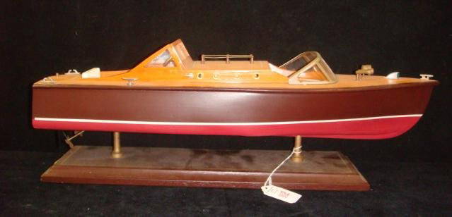 Wooden Model Of Chris Craft Motor Boat: