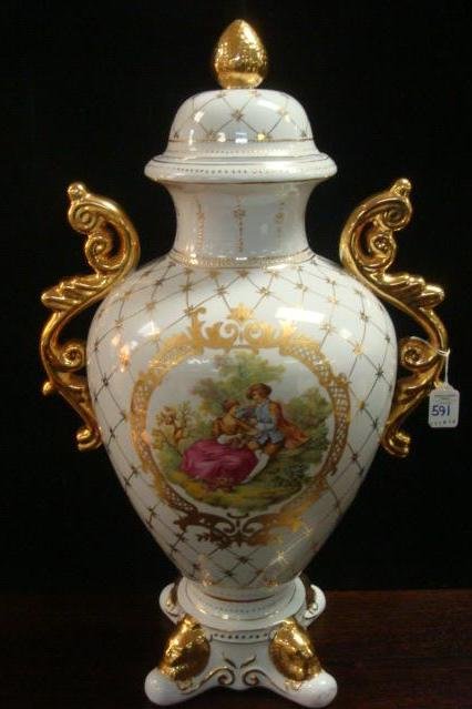 Monumental L.F. LIMOGES P.R.C. Lidded Urn: