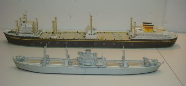 Two Papercraft Models Liberty & Whale Factory Ship: