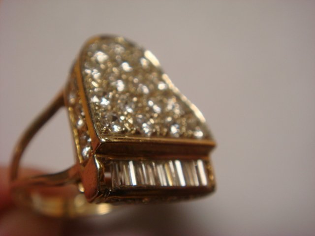 14KT Yellow Gold and Diamond Piano Form Ring: Liberace