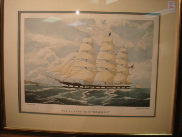 THOMAS G DUTTON Print of Clipper Ship "Cosmos":