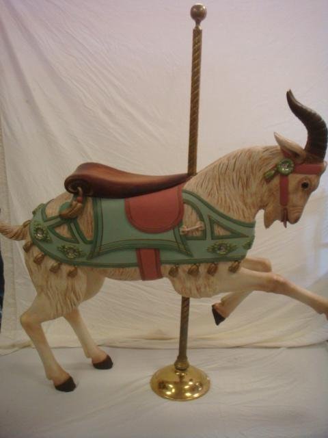 CHARLES LOOFF Standing Carousel Goat, Carved & Painted: