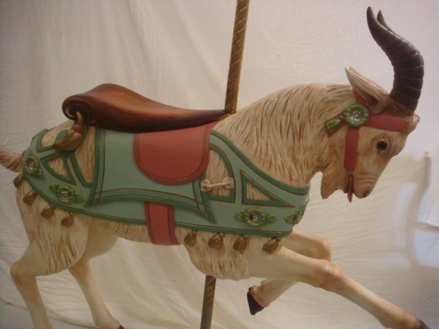 CHARLES LOOFF Standing Carousel Goat, Carved & Painted: