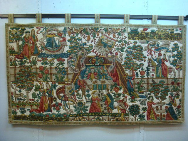 Scenic Tapestry Wall Hanging, Medieval Snippets: