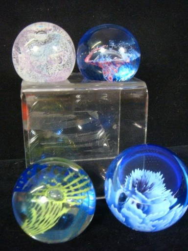 Three Caithness Glass Paperweights With Boxes: