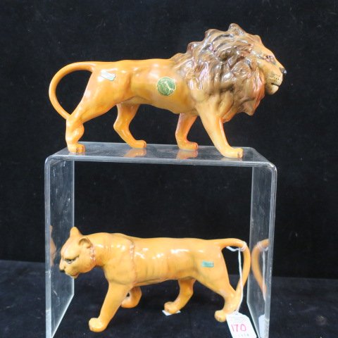 BESWICK Ceramic Lion & Lioness Figurines: