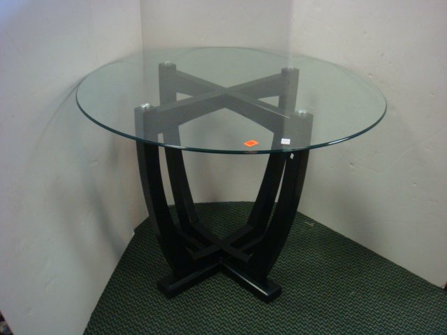 Contemporary Glass Top Pub Table: