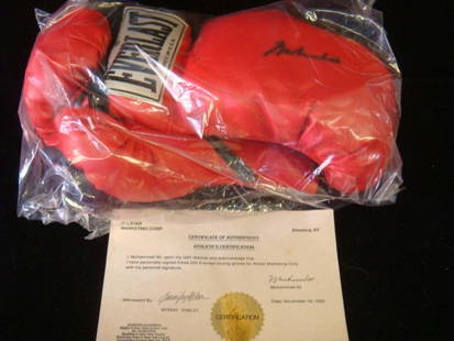 Pair Signed Muhammad Ali Boxing Gloves