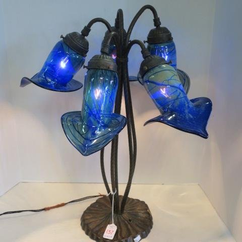 Art Nouveau Five Shade Blue Jack in the Pulpit Lamp: - Sep 05, 2016 ...