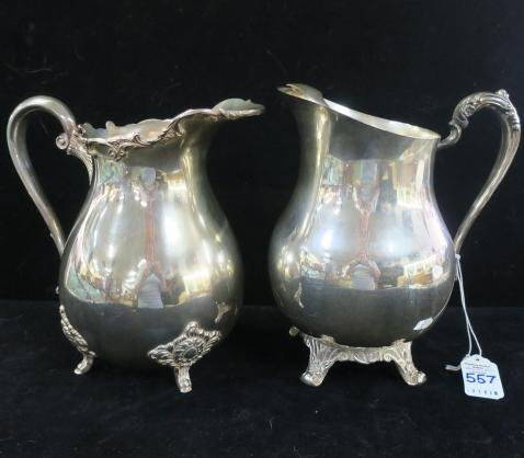 Two Silverplate Water Pitchers: