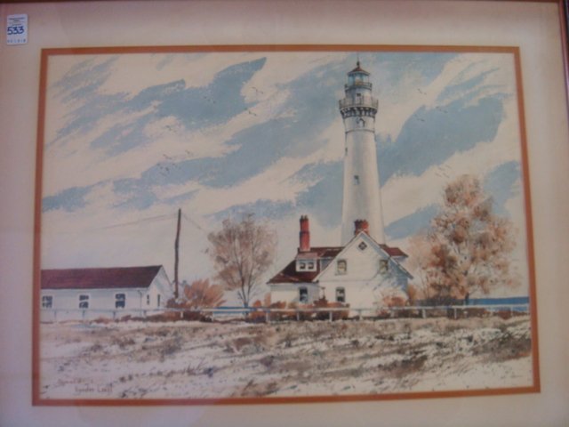 Donald Vander Leest Wind Point Lighthouse Watercolor: