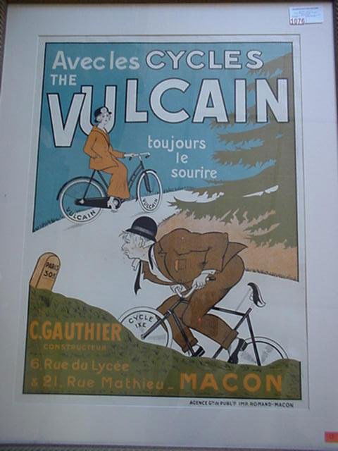 1076: Vulcan Bicycle 1950's Original Poster:
