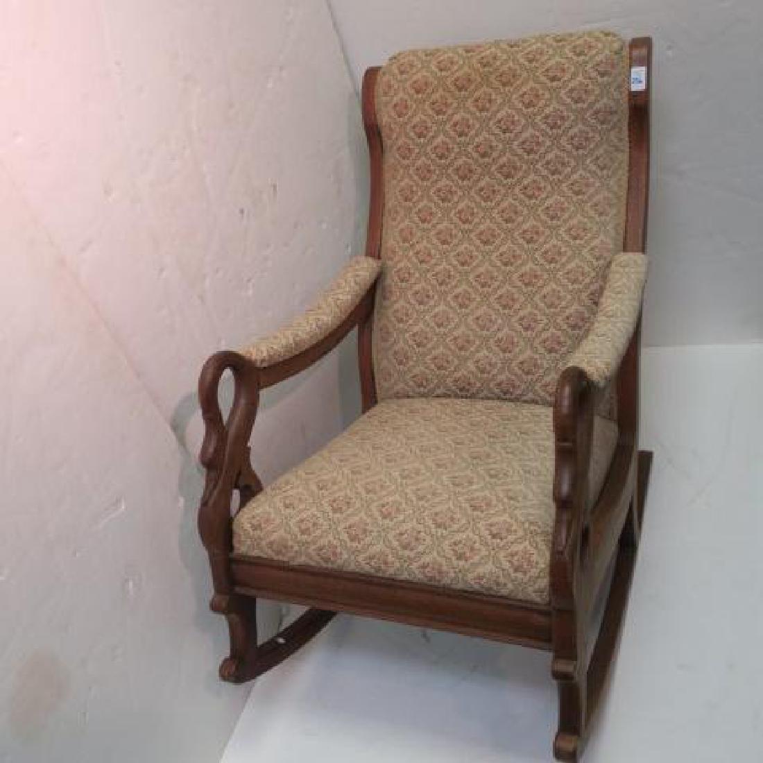 Mahogany Gooseneck Rocker with Tapestry Upholstery: - Feb 05, 2017 ...