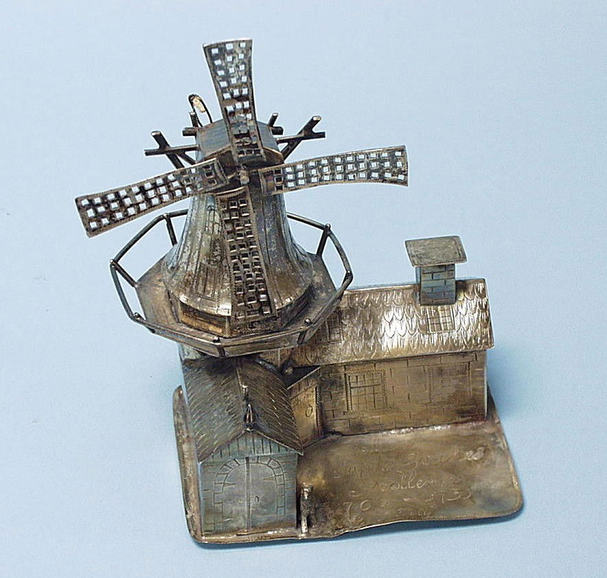 Judaica An Unusual Antique Dutch Silver Spi