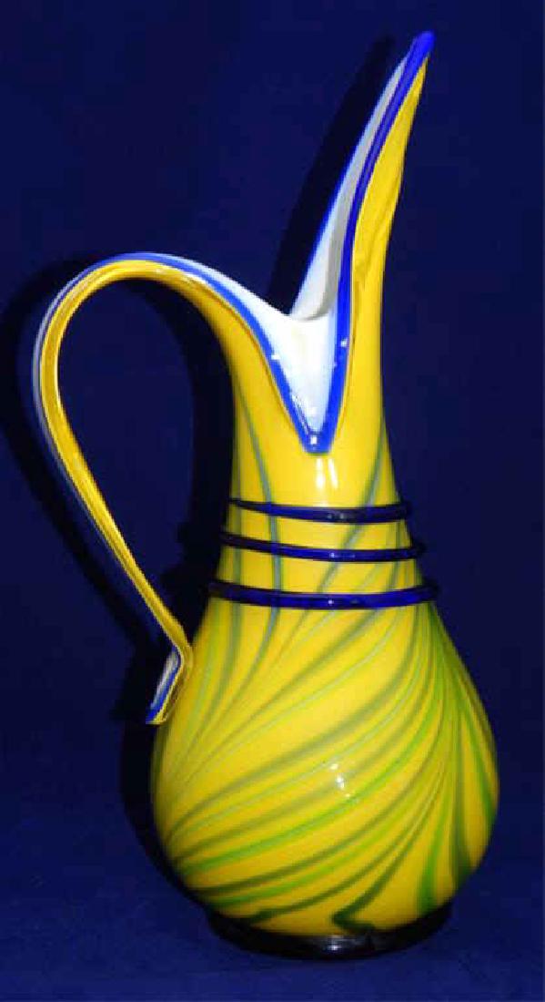 Essie Zareh Yellow and Blue Baijan Art Glass Vase