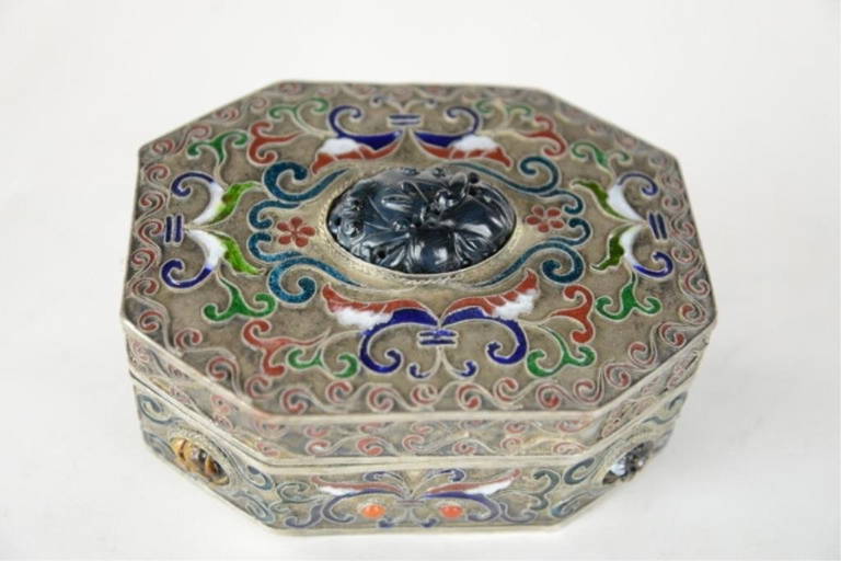 Antique Chinese White Metal Box