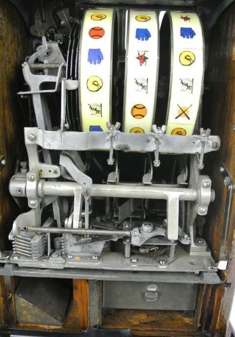 1929 MILLS BASEBALL NICKEL SLOT MACHINE