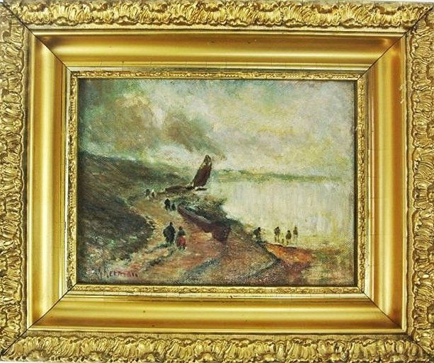 J68 3 Signed Sherman Oil Painting