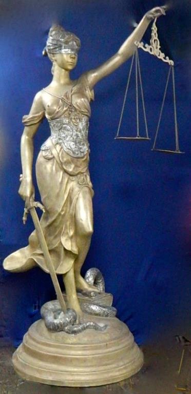 Monumental Bronze Lady Justice Statue