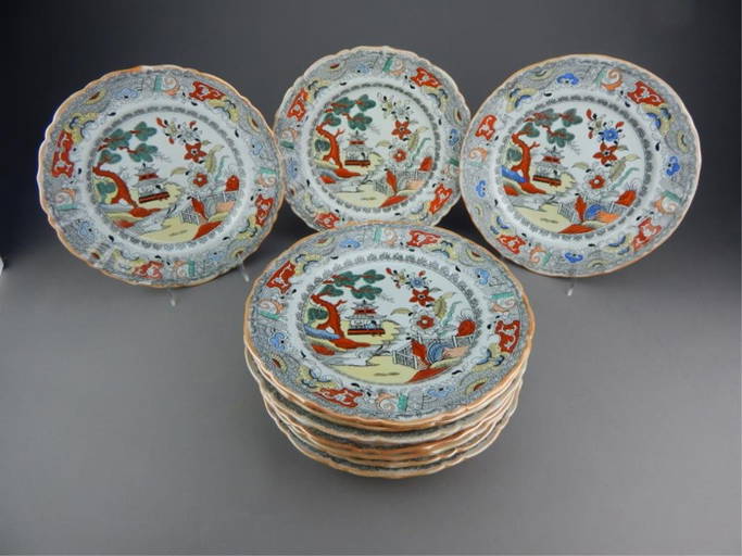 Set Of 11 Masons Ironstone China Plates