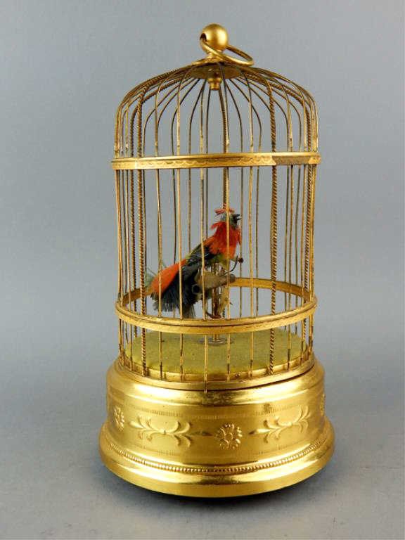 Japanese Automaton Singing Bird In A Cage
