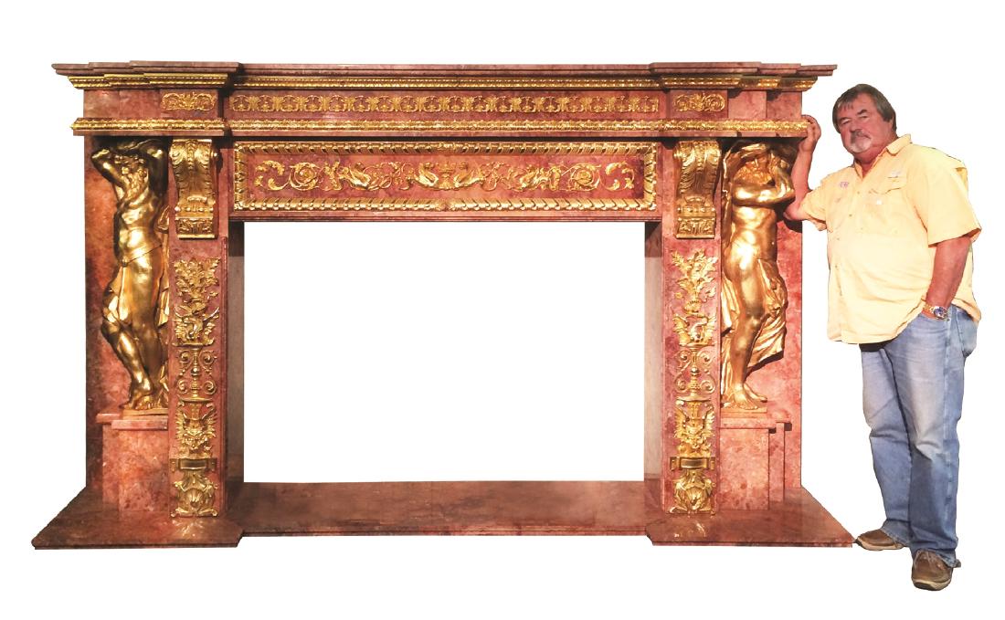 Greco-Roman marble fireplace mantel